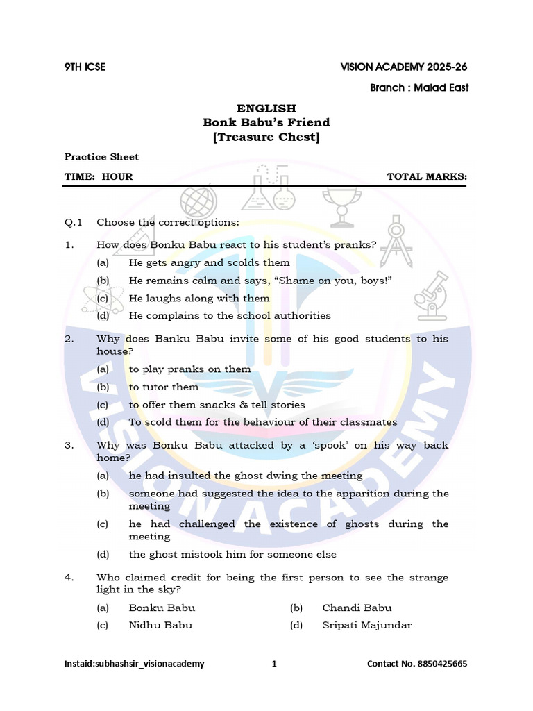 IX - English Practice Sheet - 28042025 | PDF