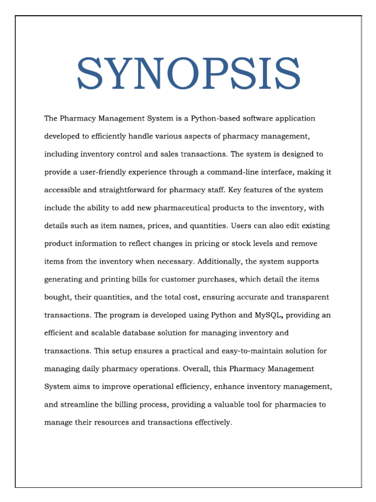 Sysnopsis Cs | PDF