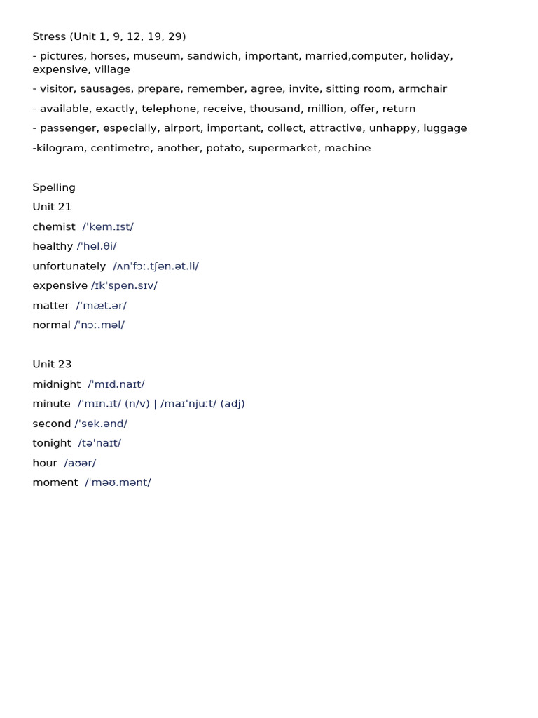 Stress & Spelling 4 Stress | PDF