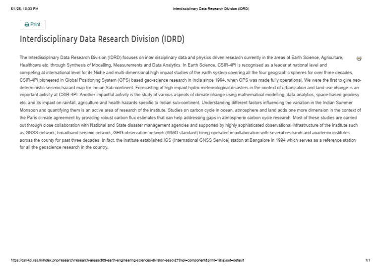 Interdisciplinary Data Research Division | PDF | Climate | Earth Sciences
