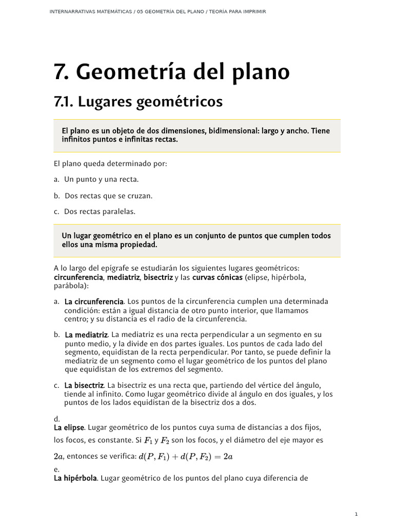 05 Geometría Del Plano - Teoría para Imprimir | PDF | Euclides ...