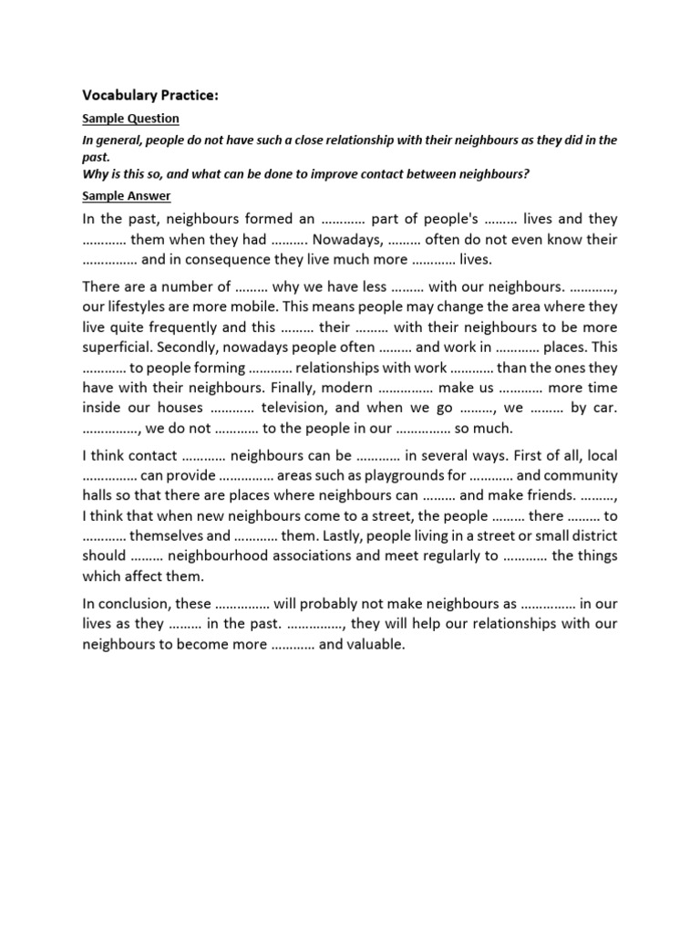 Vocabulary Practice | PDF