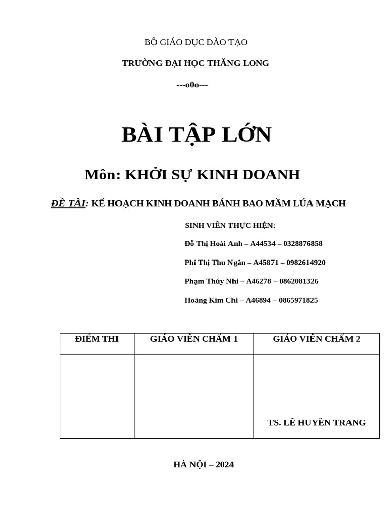 KhoiSuKinhDoanh_BaiTapLon-1 | PDF