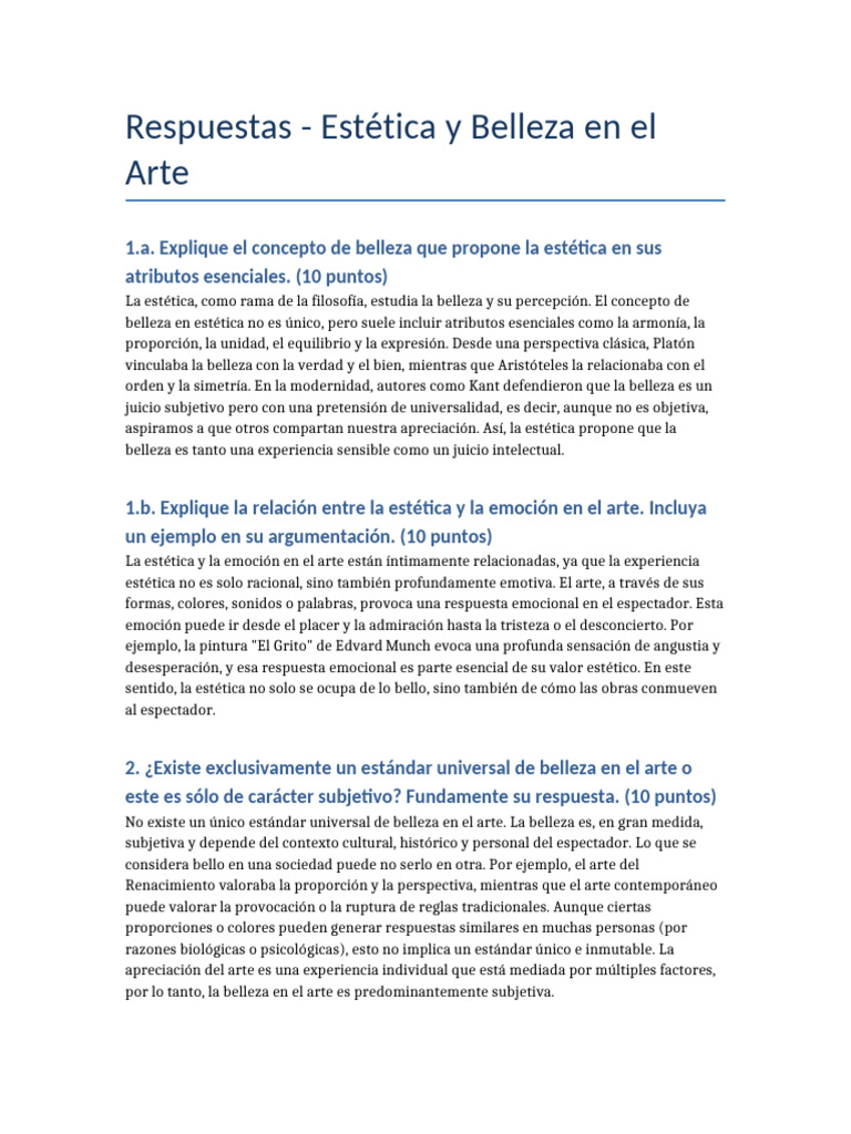 Belleza y emoción en el arte | PDF | Estética | Belleza