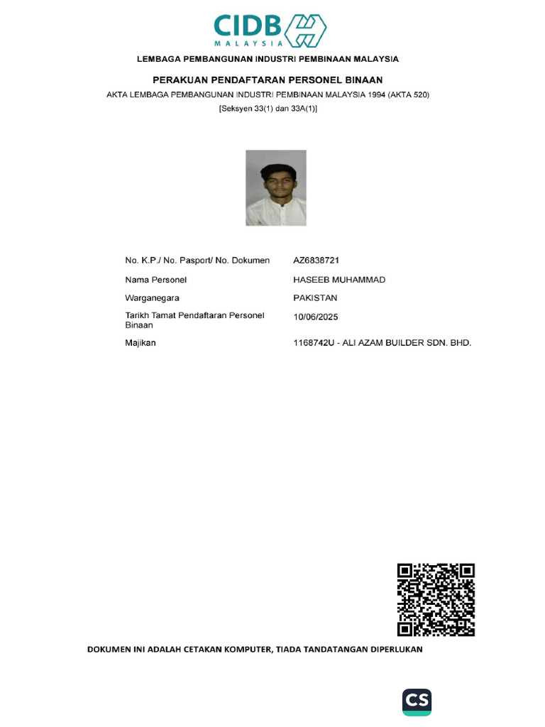 CIDB CIMS 2024-2025-2(1) | PDF