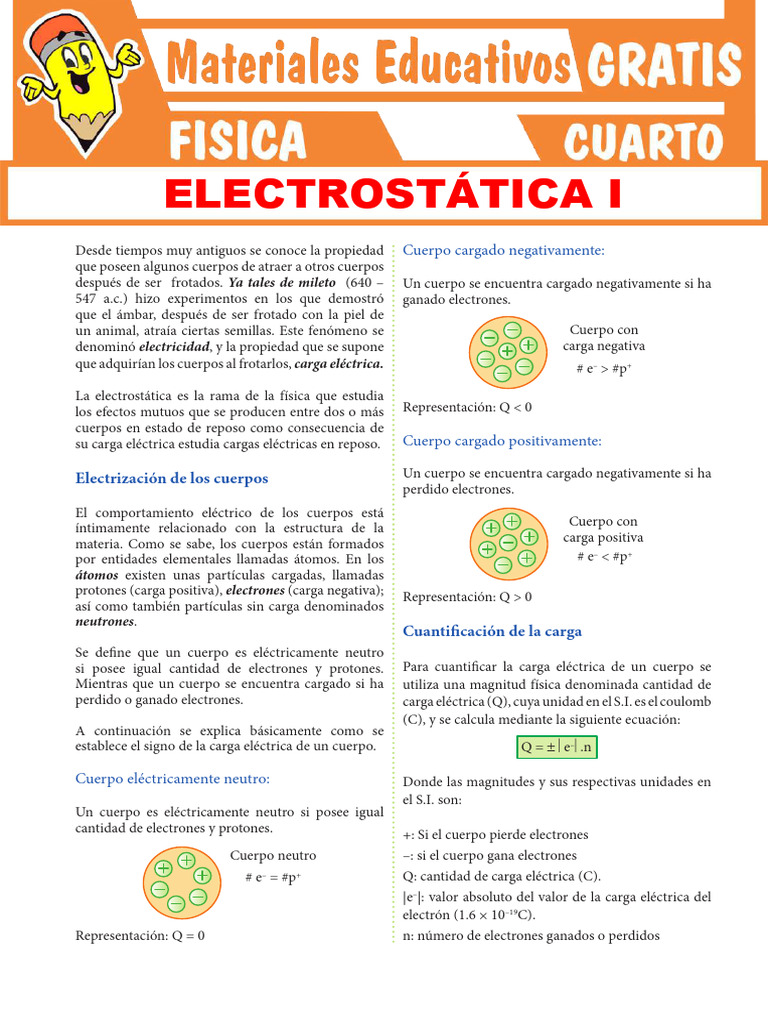 Fundamento Electroestática | PDF | Carga eléctrica | Electrostática