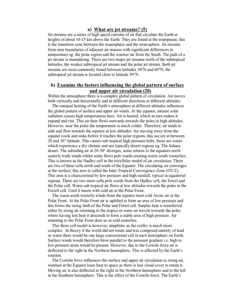 Jet Streams and Upper Circulation | PDF