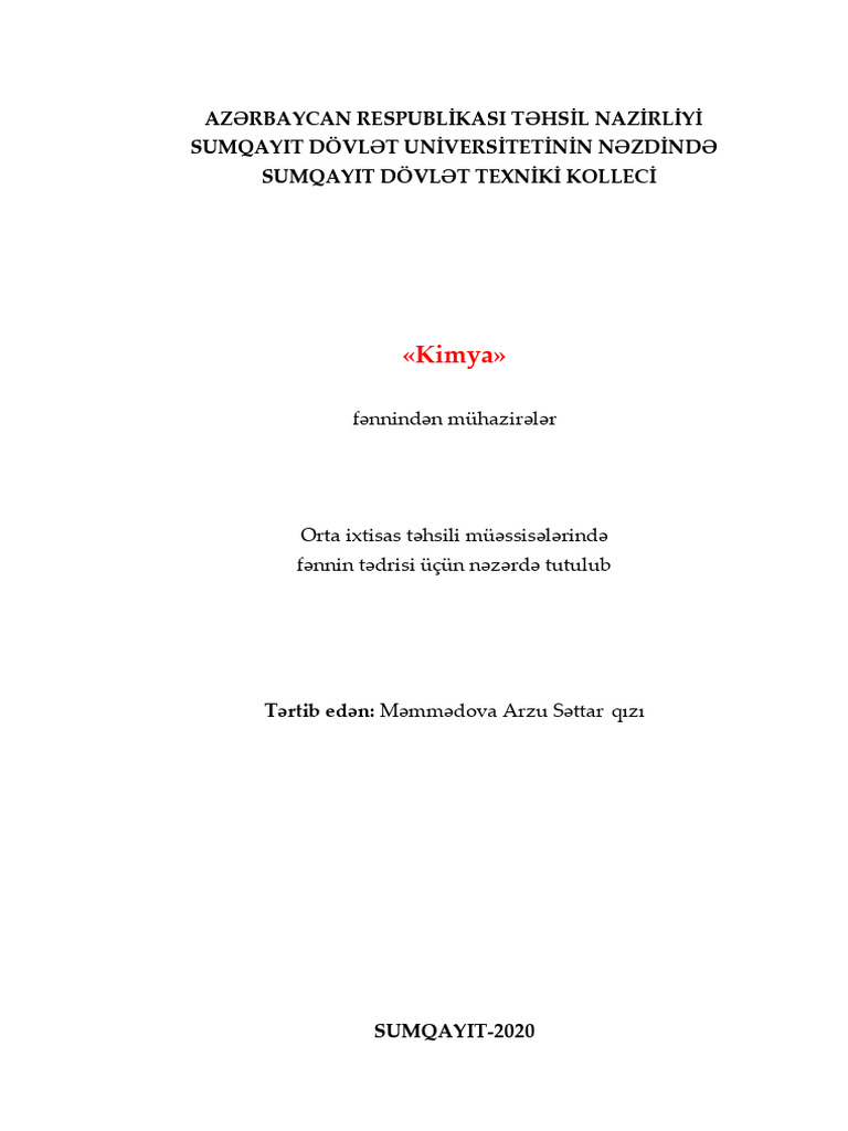 Kimya M.arzu | PDF