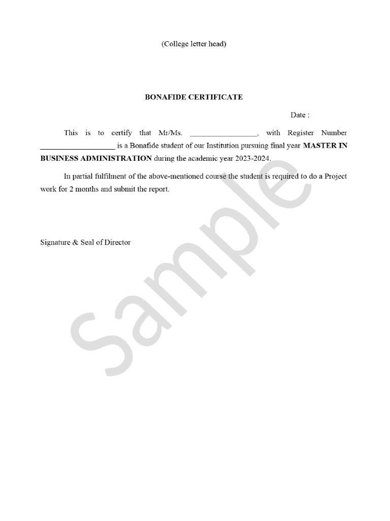 Project Front Pages - MBA G | PDF