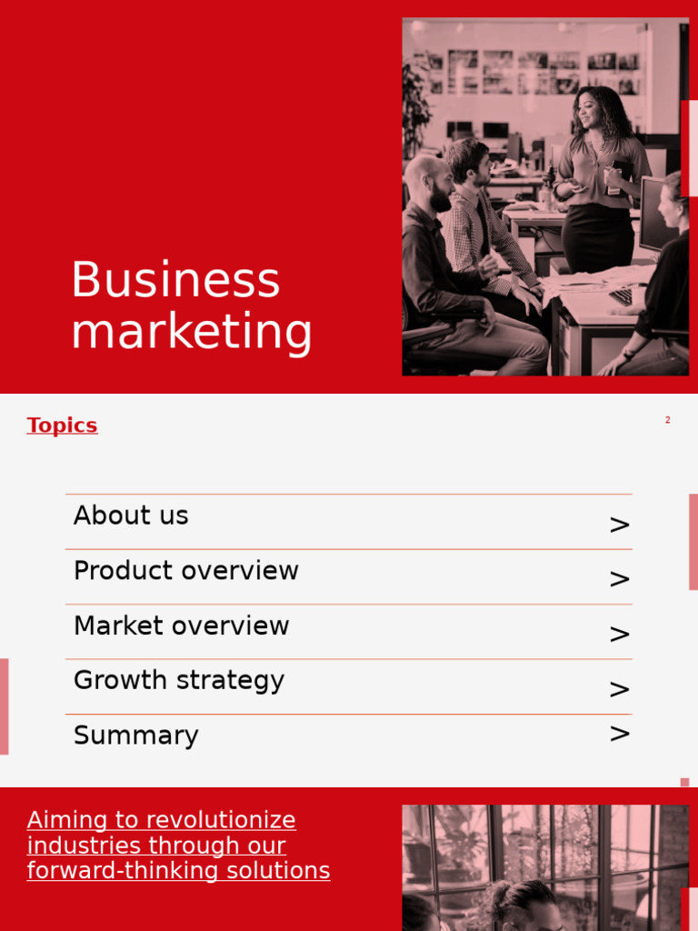 Bold Business Marketing Presentation | PDF | Innovation | Business