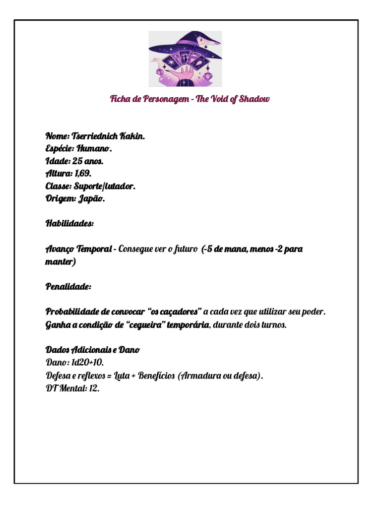 Ficha - Kakin | PDF