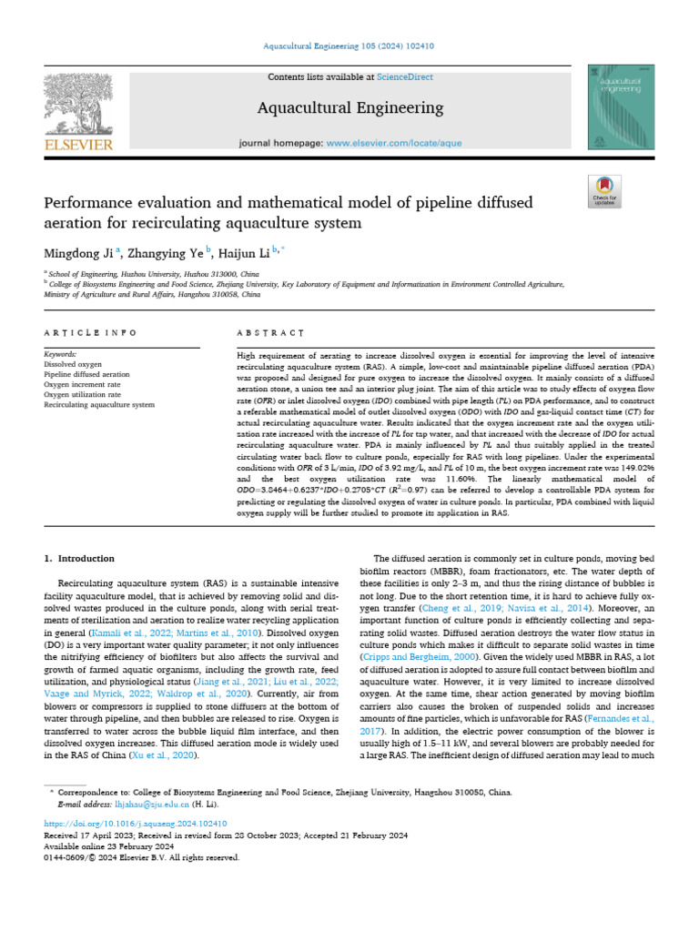 Performance Evaluation and Mathematical Model of Pipeline Diffused ...