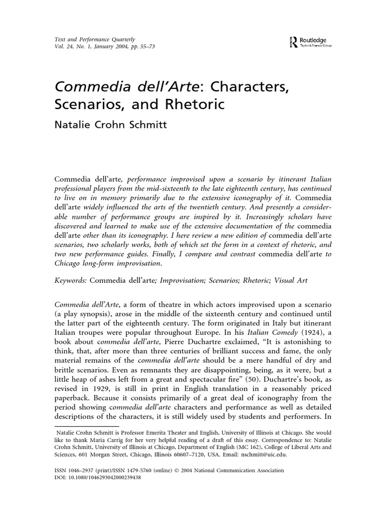 Commedia Dell'arte - Characters, Scenarios, and Rhetoric - Text and ...