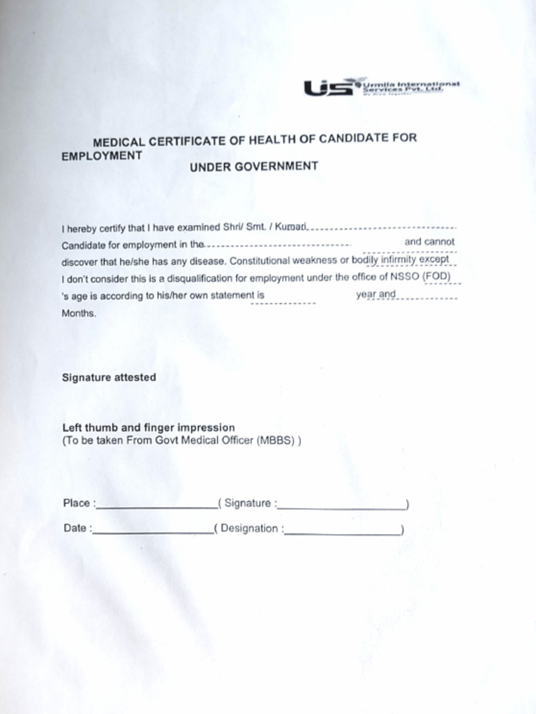 Medical Certificate Formate | PDF