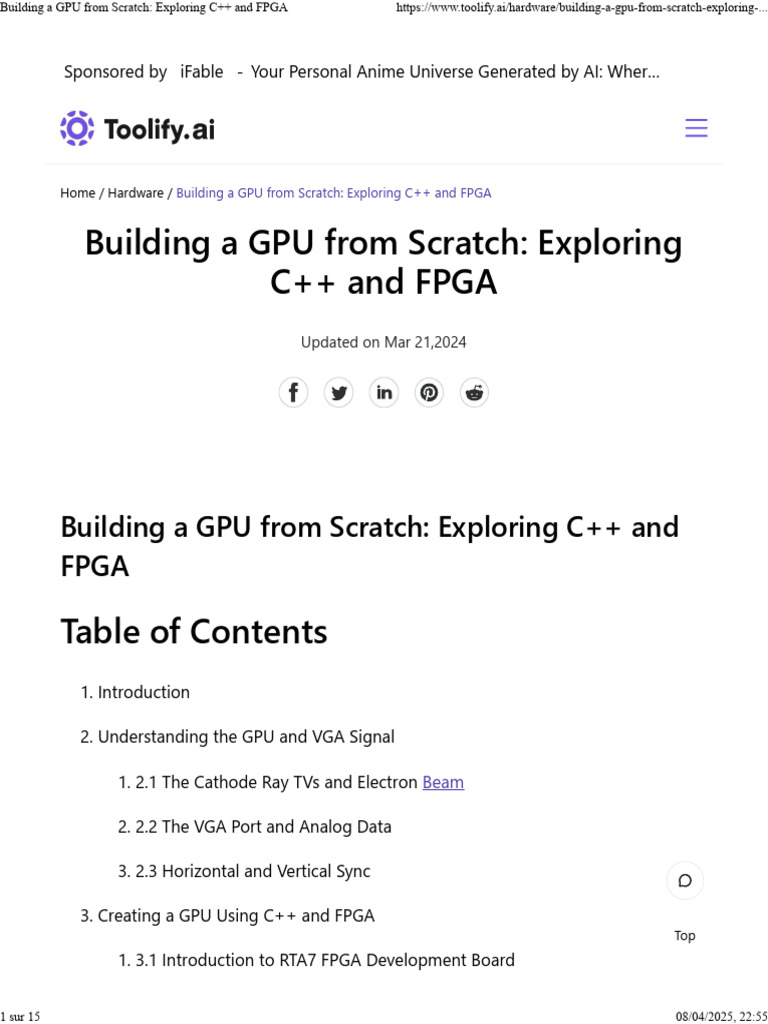Building a GPU from Scratch_ Exploring C++ and FPGA | PDF | Field ...
