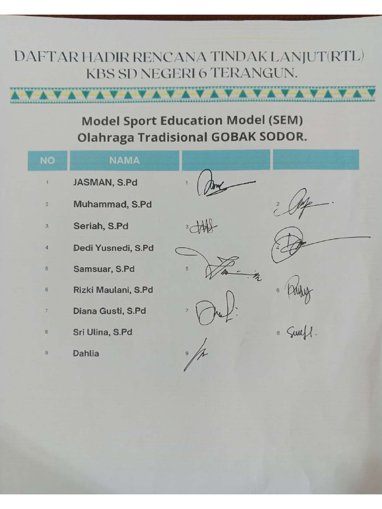 Daftar Hadir RTL | PDF