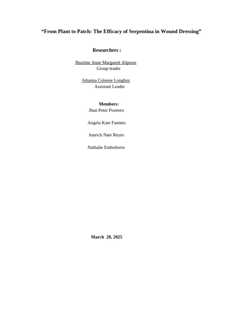 1 Checked_ %E2%80%9CFrom Plant to Patch_ the Efficacy of Serpentina in ...