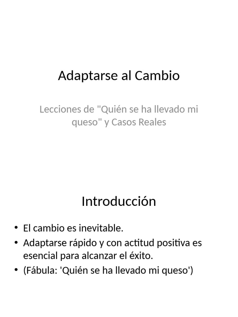 Adaptarse Al Cambio Presentacion | PDF