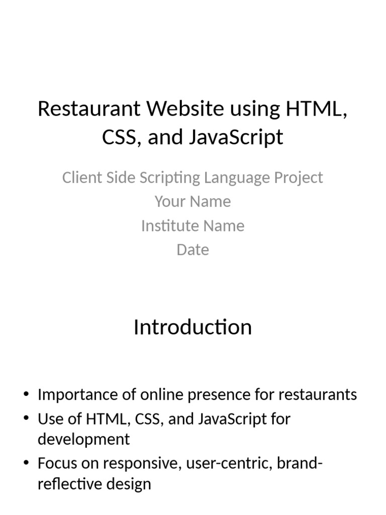 Restaurant Website Development Guide | PDF