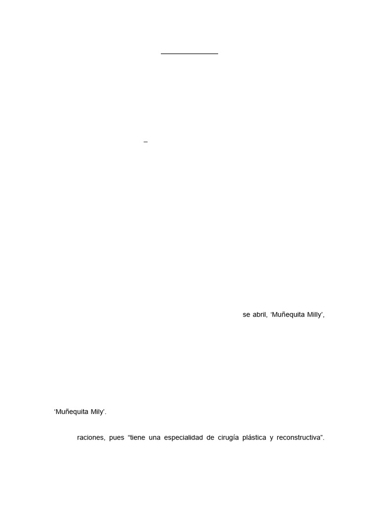 Caso de La Muñequita Milly | PDF | Cirugía | Medicina