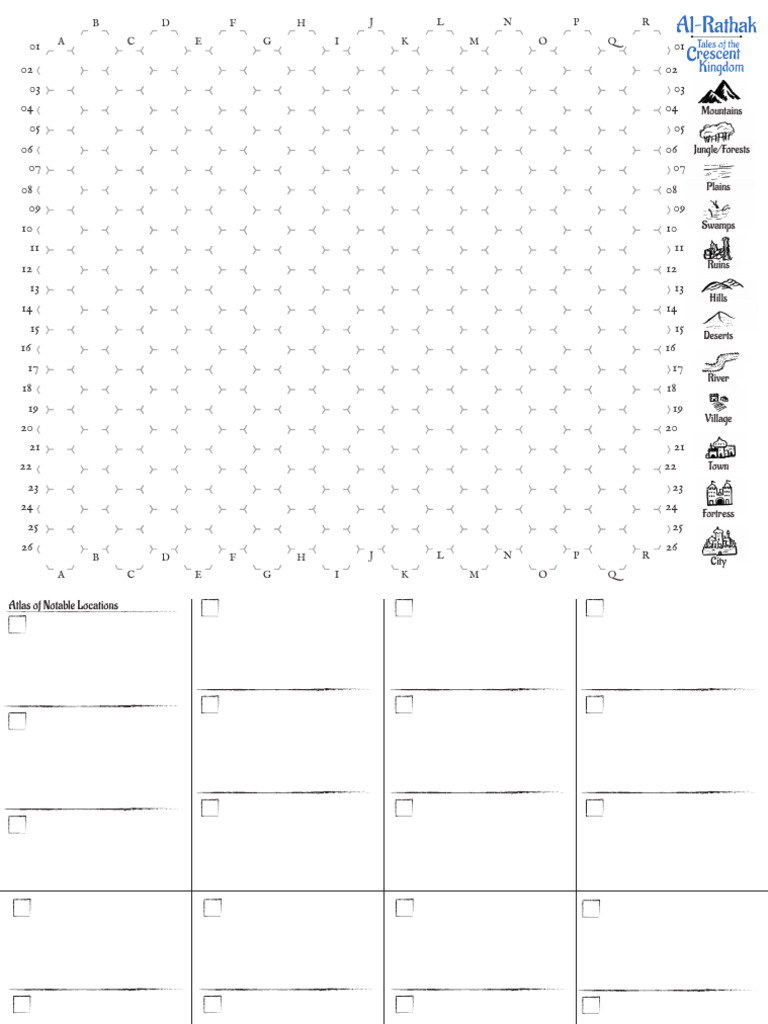 Blank Hex Map Template for Al Rathak | PDF | Earth Sciences