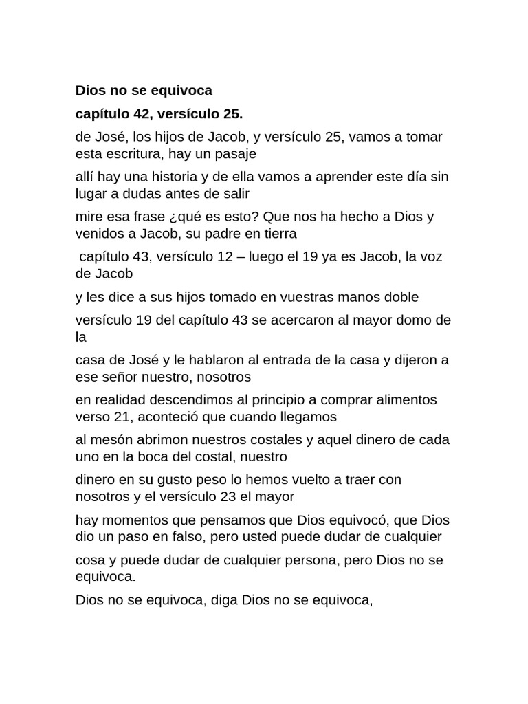Dios No Se Equivoca: Reflexiones y Fe | PDF | Jacob | Dios