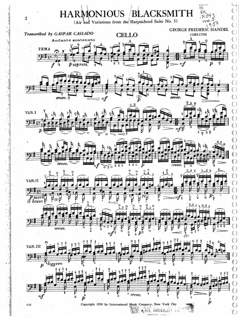 Handel - Harmonious Blacksmith (Cassado) VLC | PDF