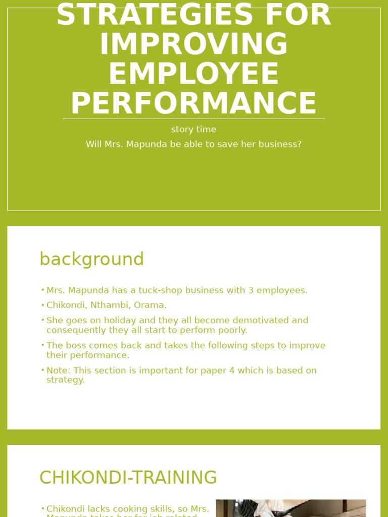Strategies For Improving Employee Performance. - Alevel Business ...