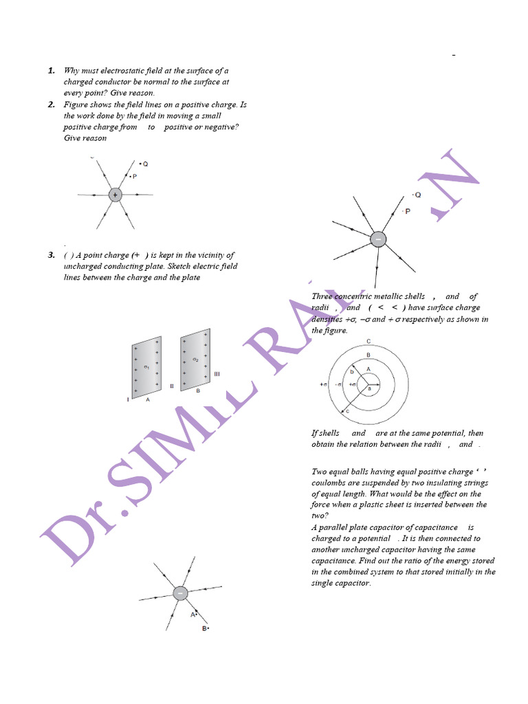 Electrostatics Worksheet Overview | PDF | Capacitor | Electrical Components