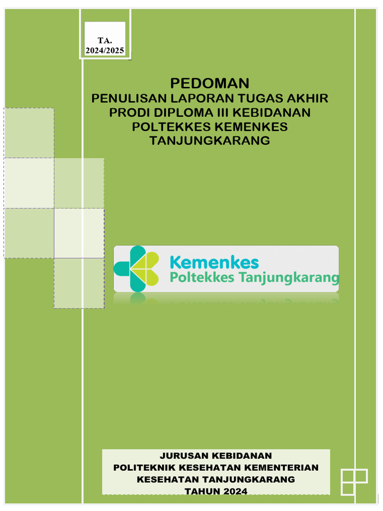 Pedoman Laporan Tugas Akhir Lta D-3 Keb Ta 2024-2025 | PDF