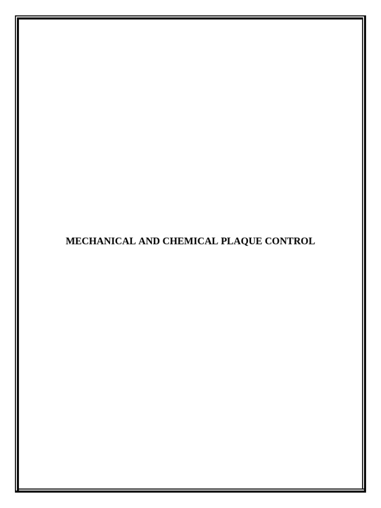 Mechanical Plaque Control | PDF | Toothbrush | Periodontology