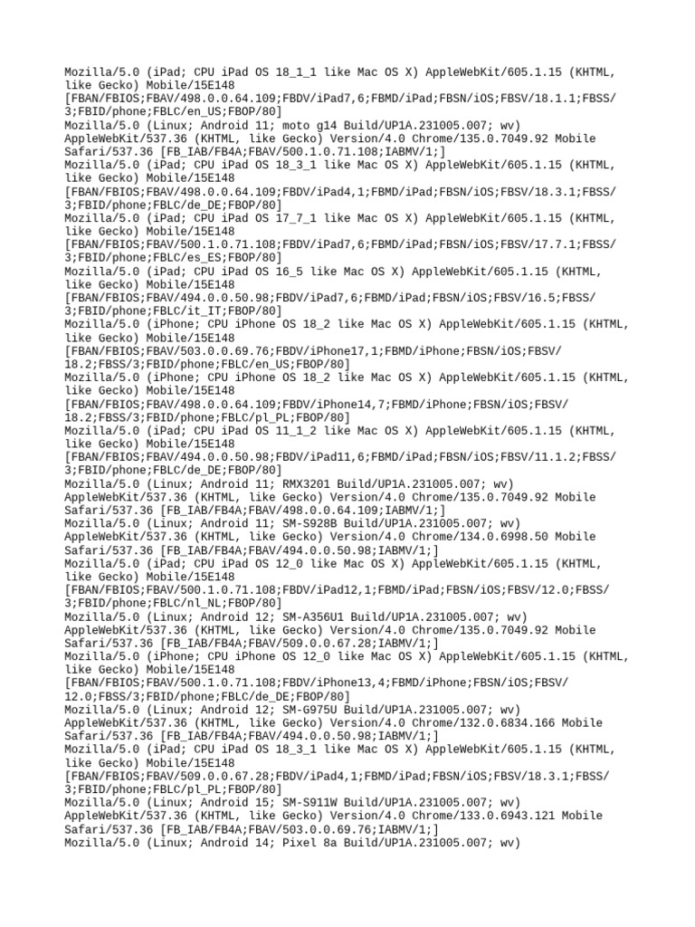 User Agents 14 | PDF | Safari (Web Browser) | Ios