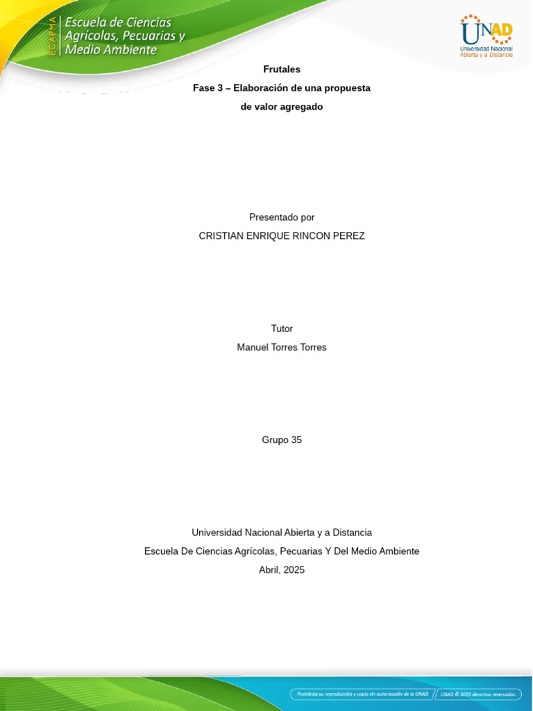 Fase3 - CRISTIAN RINCON PEEZ | PDF | Agricultura | Agronegocios