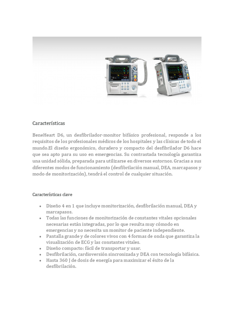 4.2 Ficha Tecnica .DESFIBRILADOR MINDRAY | PDF