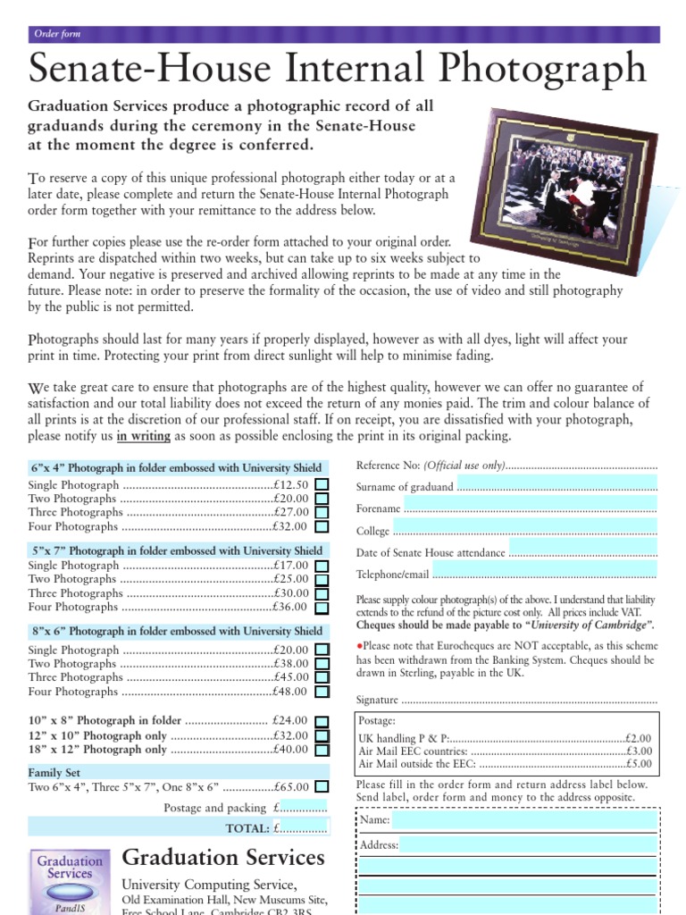 Grad Order Form | PDF | Photograph | Mail