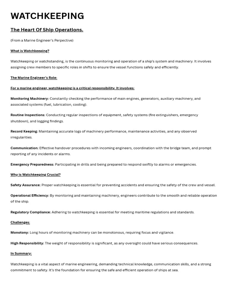 WATCHKEEPING (Maritime English) | PDF