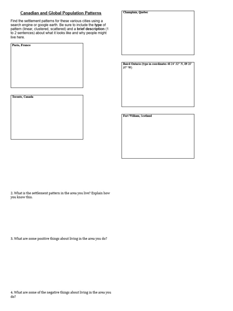 Canadian and Global Population Patterns | PDF