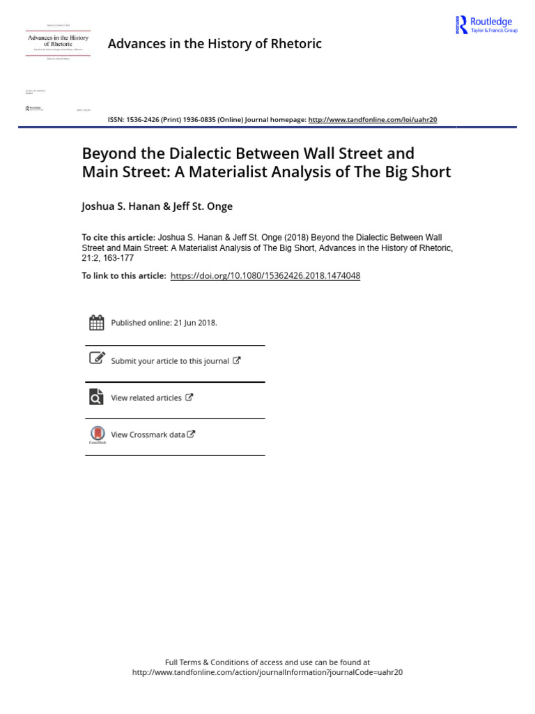 Beyond The Dialectic Between Wall Street | PDF | Rhetoric