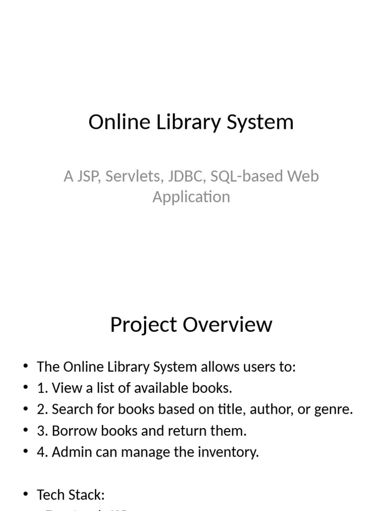 Online Library System Presentation | PDF