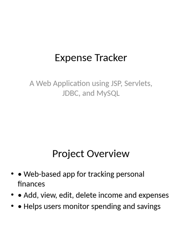Expense Tracker Project Presentation | PDF