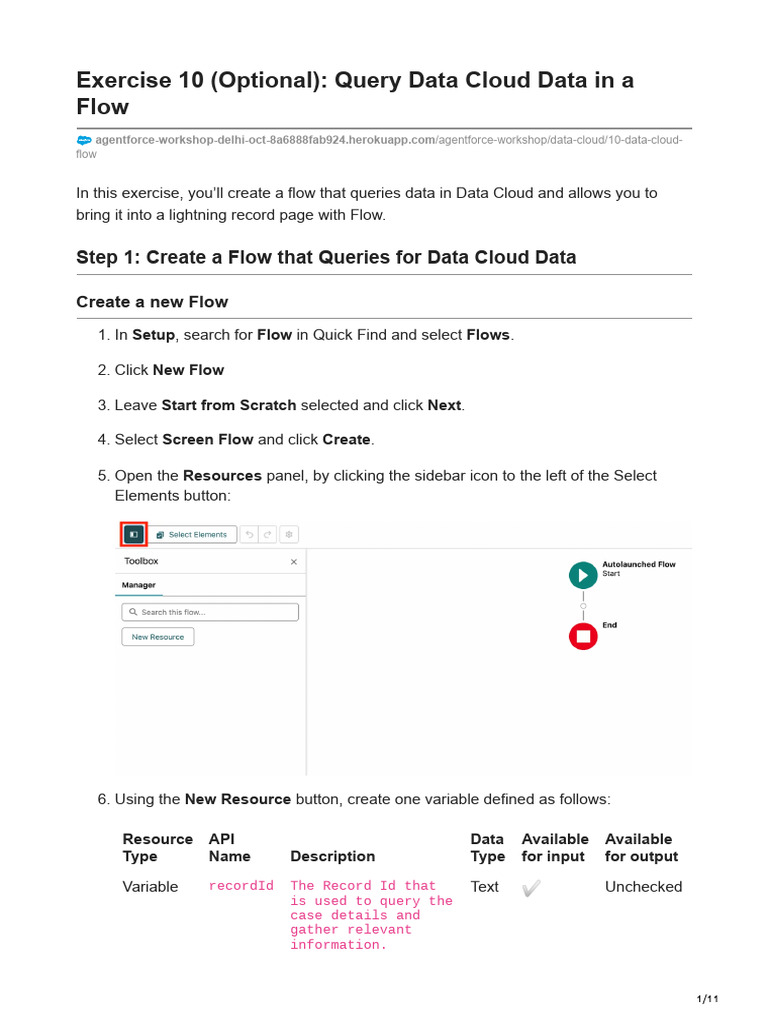 Exercise 10 Optional Query Data Cloud Data in A Flow | PDF | Software Engineering | Information ...