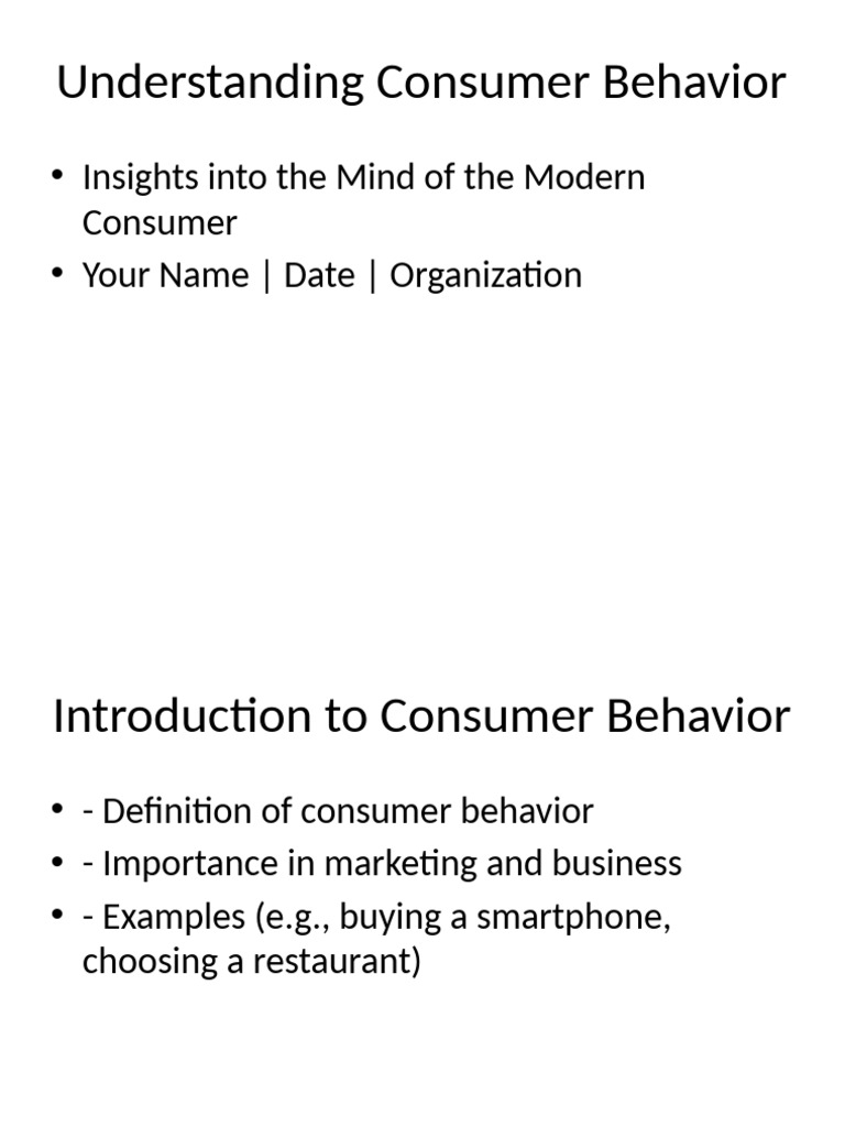 Consumer Behavior Presentation Pdf