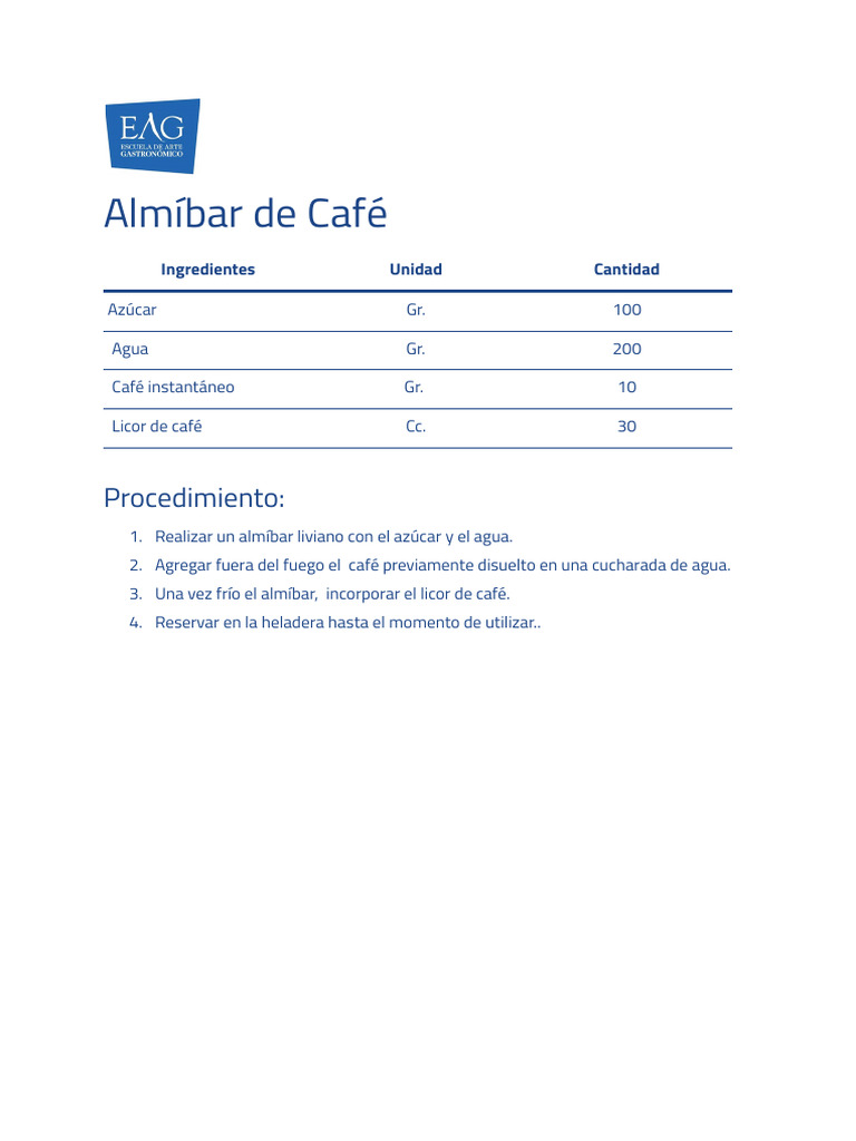 Almíbar de Café | PDF