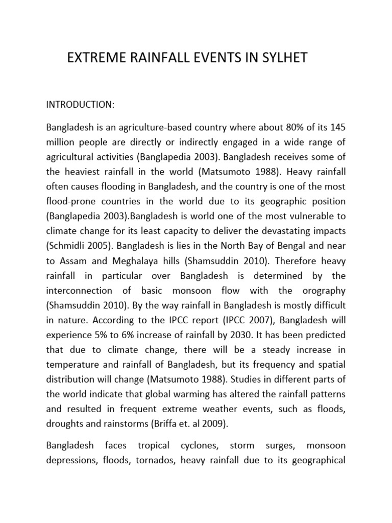 Extreme Rainfall Impacts in Sylhet | PDF | Flood | Rain