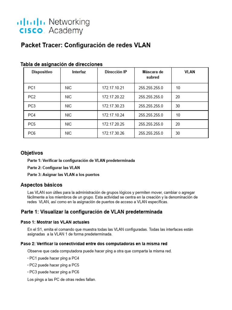 Taller 9 - VLAN Configuration | PDF | Controlador de interfaz de red | Protocolos de comunicaciones
