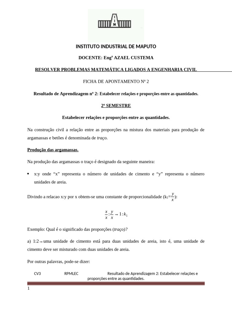 Apontamentos #2-MATEM. | PDF | Concreto | Cimento