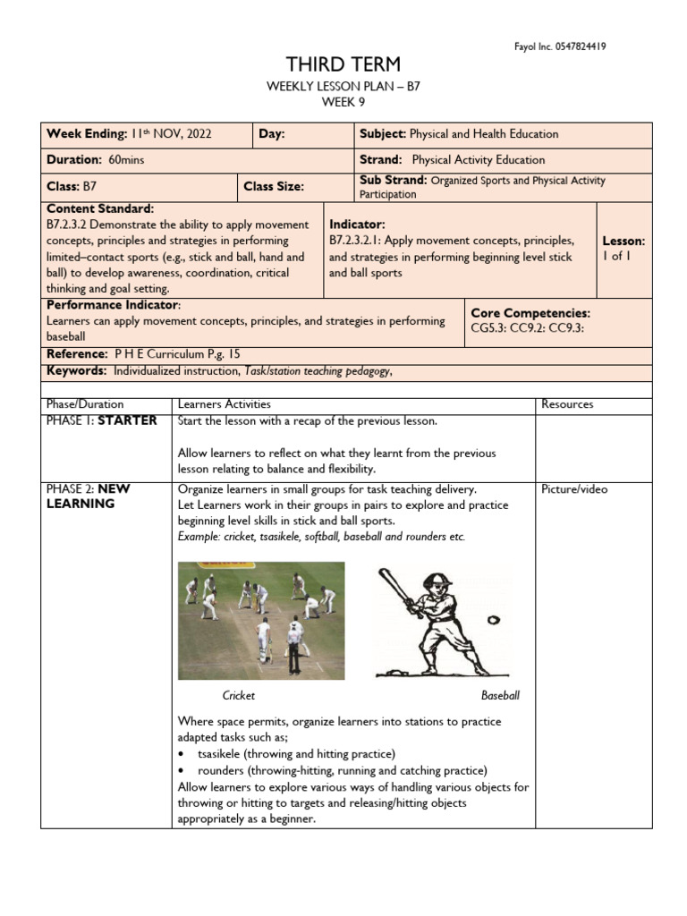 Basic 7 Term 3 Week 9 PE Physical Education | PDF | Learning | Physical ...