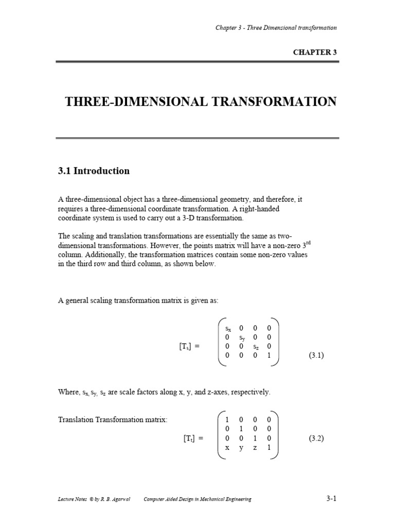 Chapter_3_D_TRANSFORMATION | PDF | Cartesian Coordinate System | Matrix ...