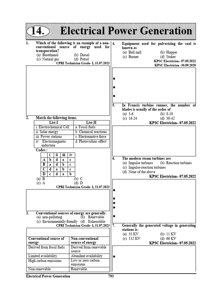 Power Generation MCQs and Concepts | PDF | Power Station | Photovoltaics