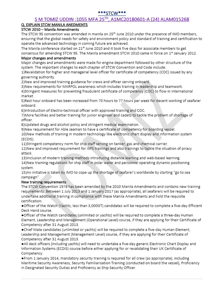 18 STCW | PDF | Shipping | Water Transport